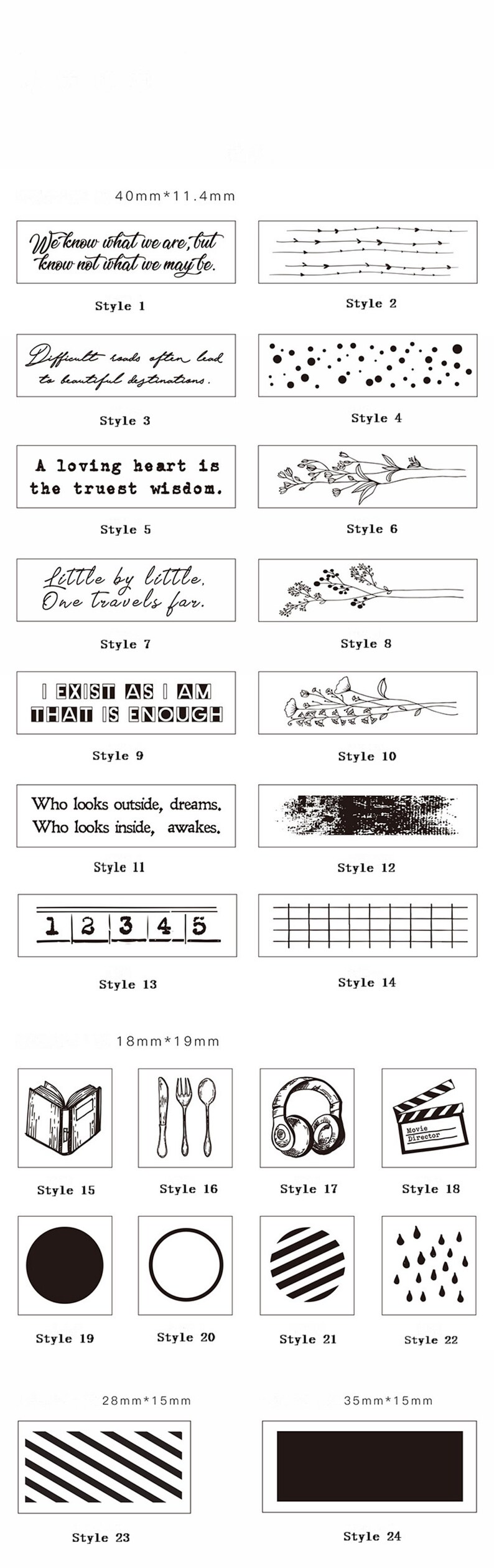 24 Styles Diary Planner Stamp Journal Stamp Decorating - Etsy