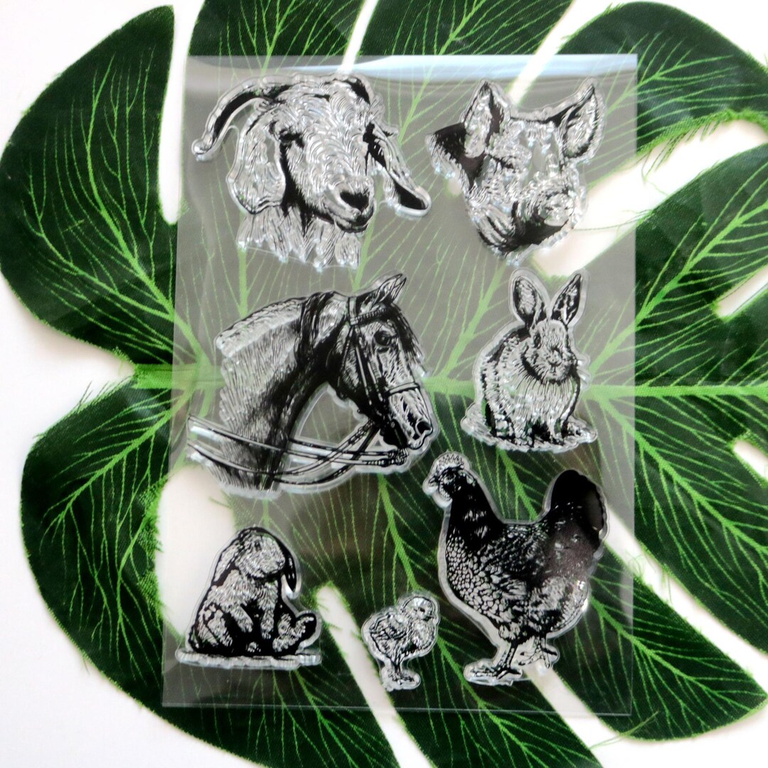 7 Style Poultry Livestock Stamp Kit for Kids Hen Goats Rabbits Horses ...