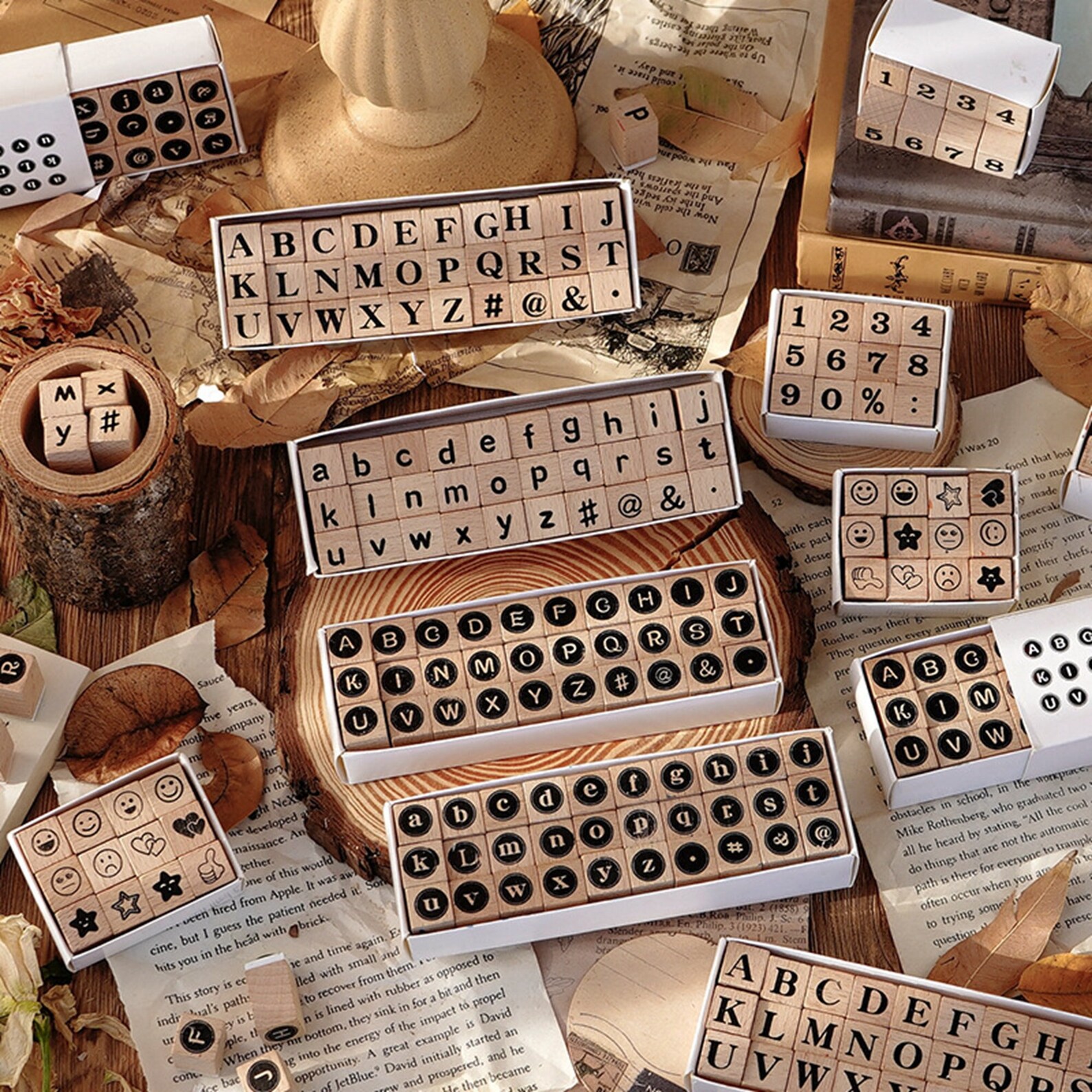 Letters Numbers Stamps Set Alphabet Emoji Wood Rubber Stamps - Etsy