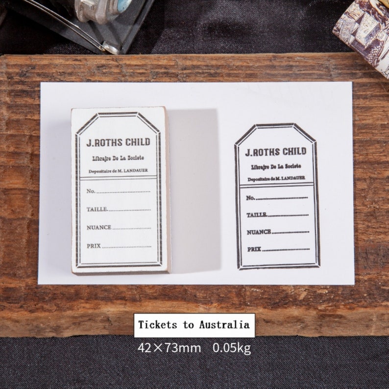 Travel Wooden Rubbe Stamp Ticket Stamp for Planner Journal | Etsy
