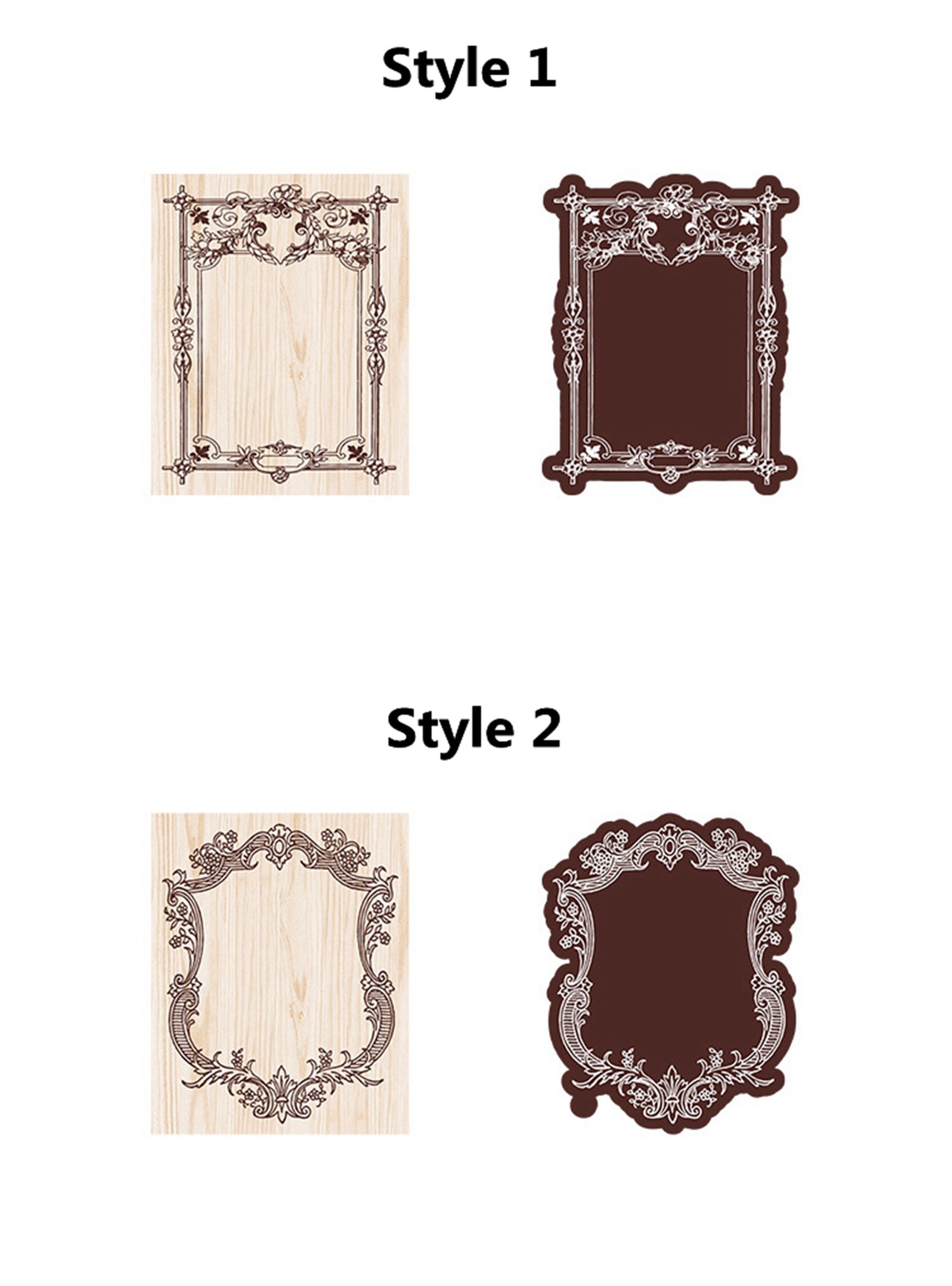 Forest Theme Stamps Frame Border Wood Rubber Stamps for Labels | Etsy