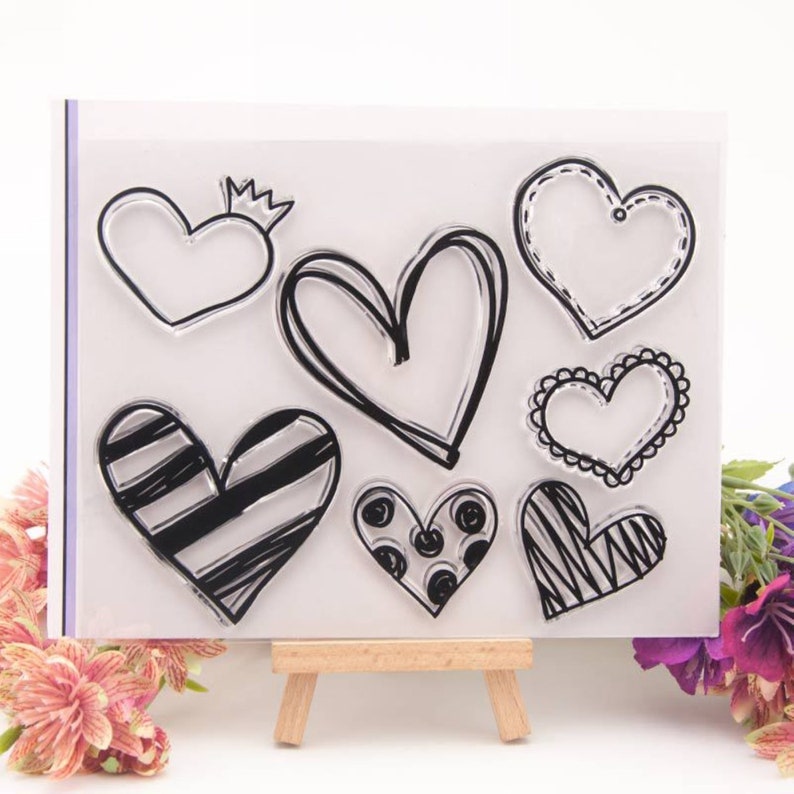 Cute Heart Stamp Set for Kids Girls Mother's Day DIY - Etsy