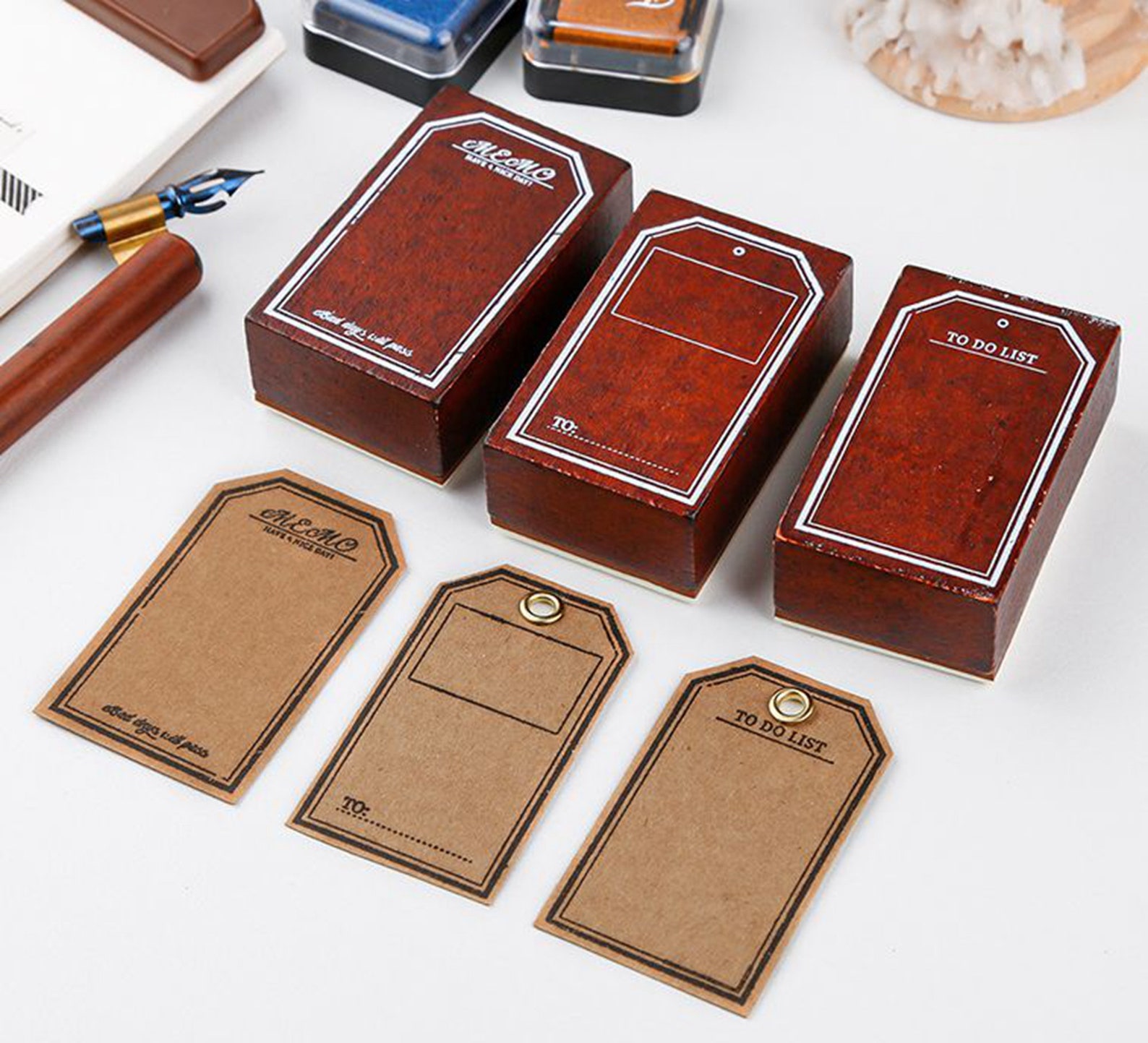 Border Frame Wood Rubber Stamp for Tags Labels Card Making - Etsy