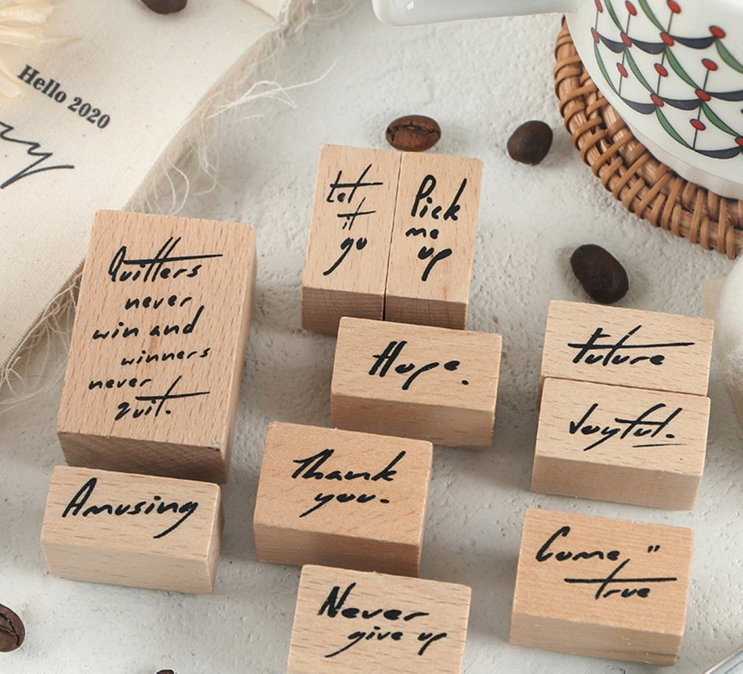 Wooden Rubber Stamp Set Letters for Planner Journal Account 10pcs - Etsy