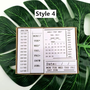 Planner Rubber Stamp Set: Date, Weekly, Habit Tracker - Etsy