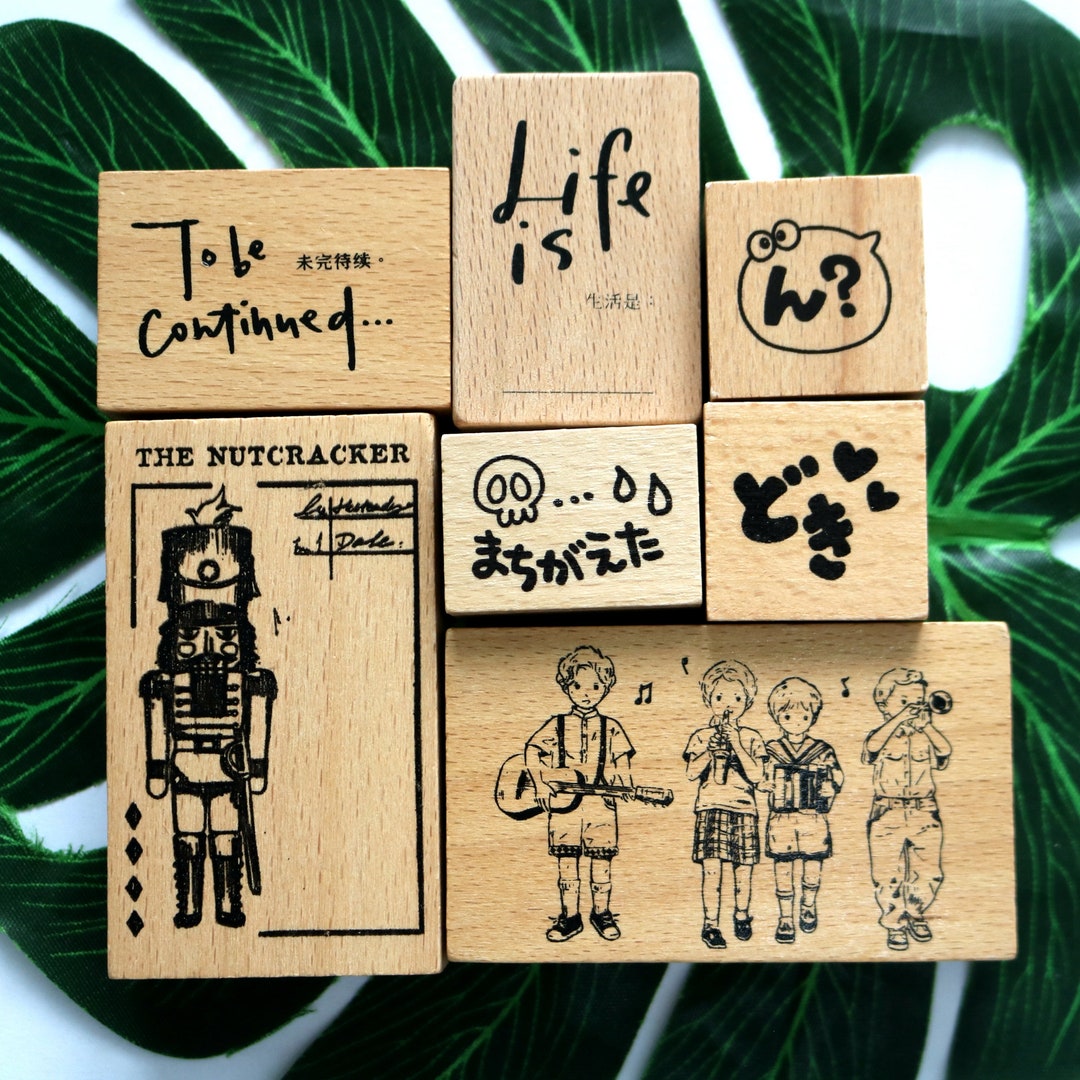 Japanese Style Mood Stamp Wood Rubber Stamp England Nutcracker Stam ...