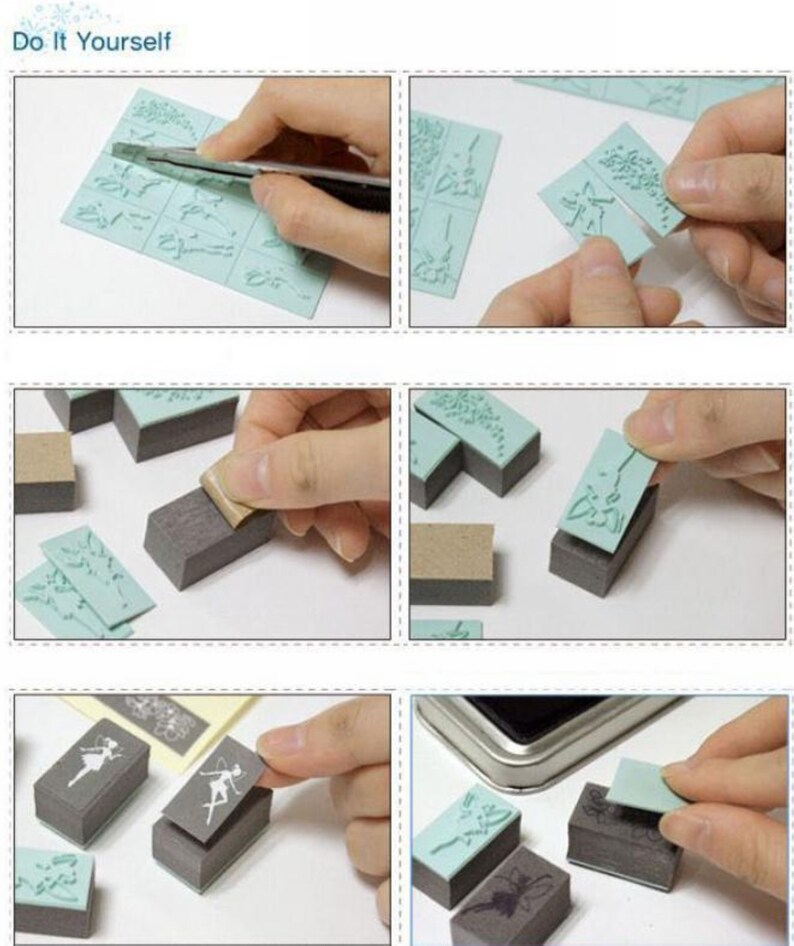 Fairy DIY Rubber Stamp Set Withe Sticker for Kids Diary Stamp - Etsy