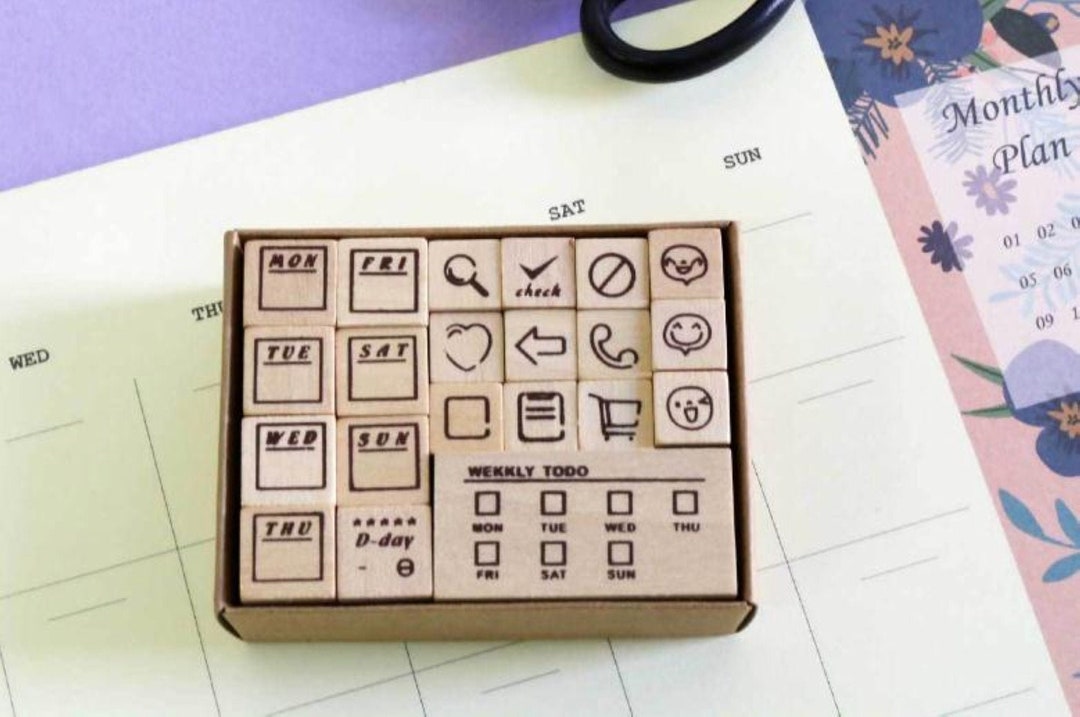 Weekly Planner Stamp Set Journal Stamps Diary Planner Stamps - Etsy
