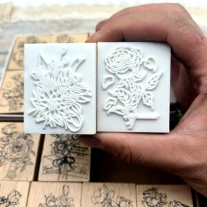 Card Making, DIY Journaling Stamps Scrapbooking Rose, Daisy , Bouquet ...