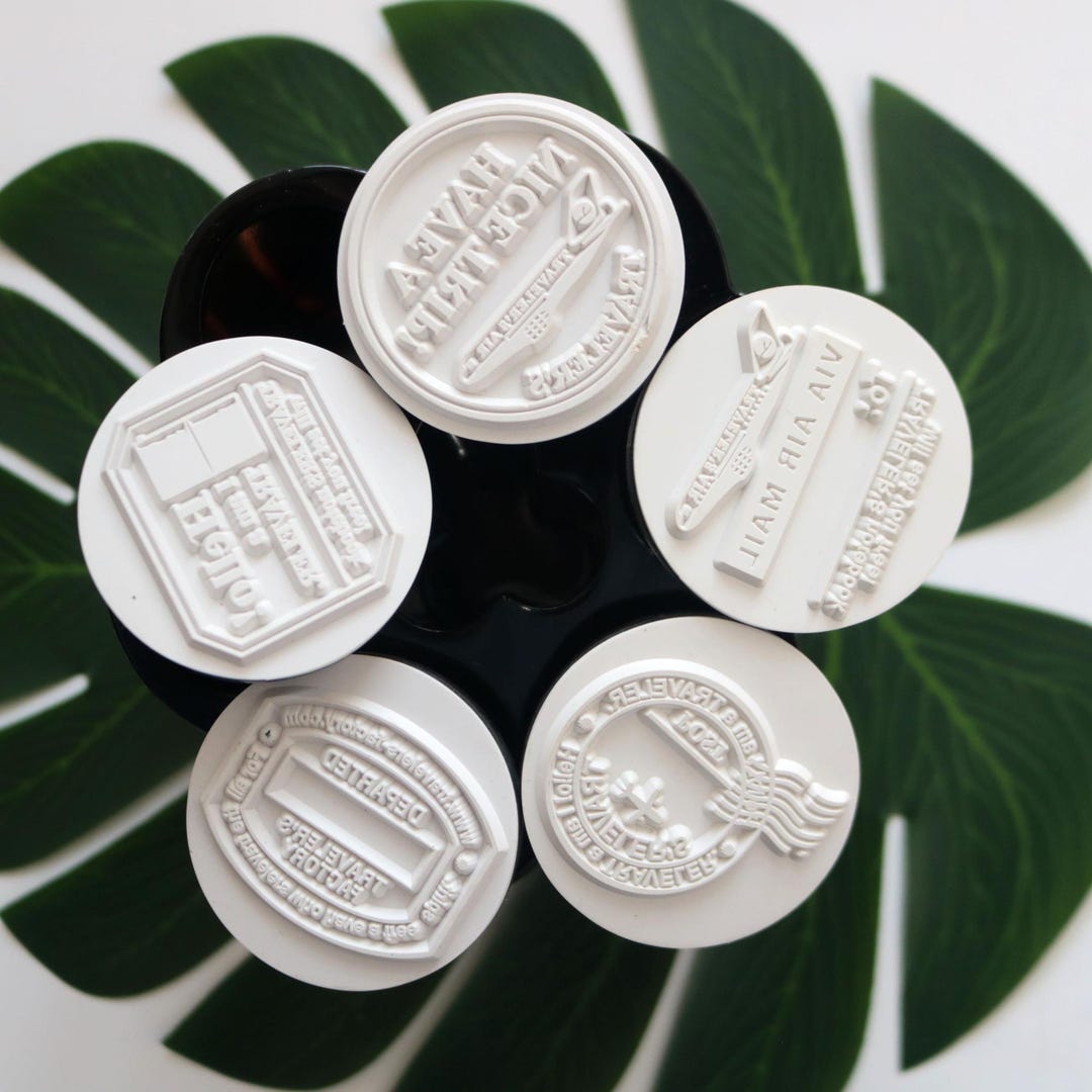 Vintage Travel Postmark Rubber Stamps: Acrylic Seal Stamps (4cm) Card ...