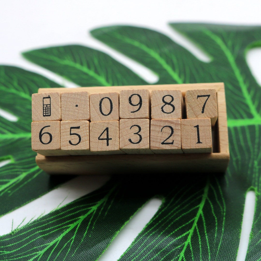 Rubber Number Stamp Set With Wooden Box, Planner Diary Journal Stamps ...