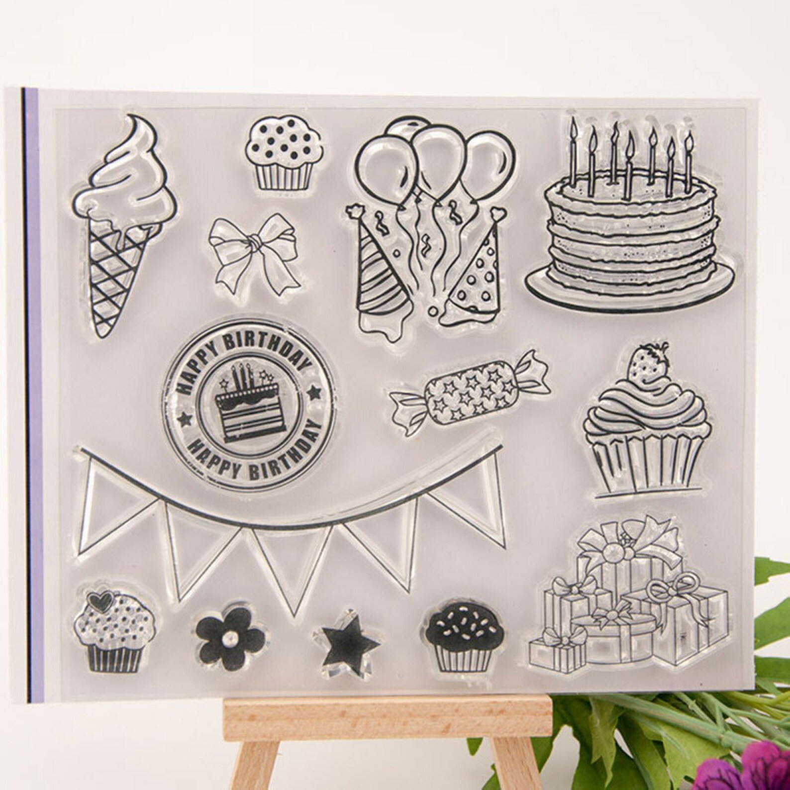 Happy Birthday Stamps Set Scrapbooking Card Making | Etsy