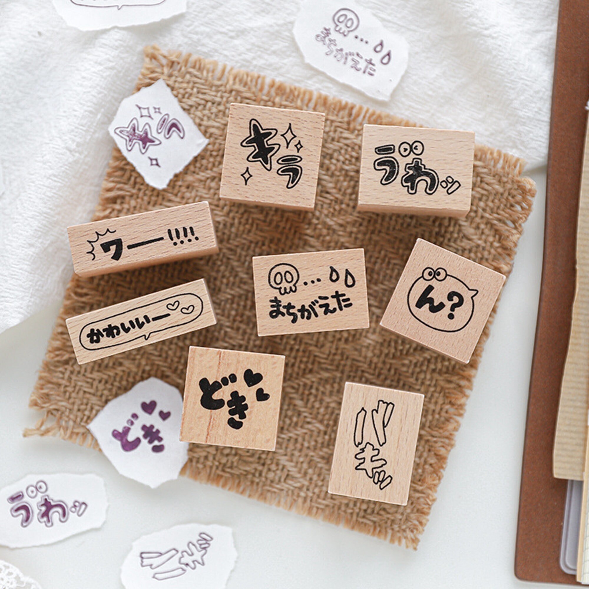 Japanese Style Mood Stamp Wood Rubber Stamp for Diary Journal - Etsy