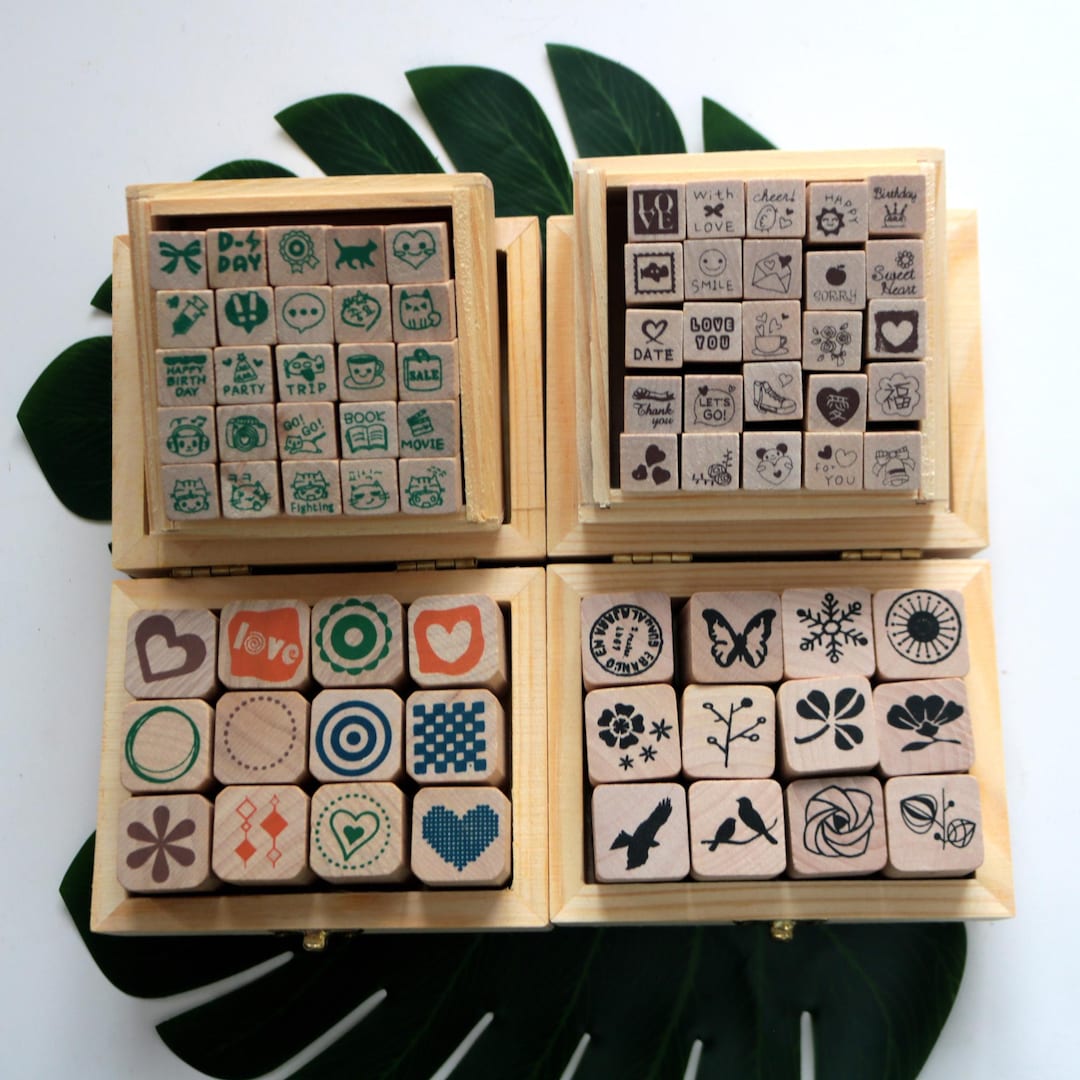 Wooden Diary Stamp Set: Planner Journal Kit, With Box - Etsy