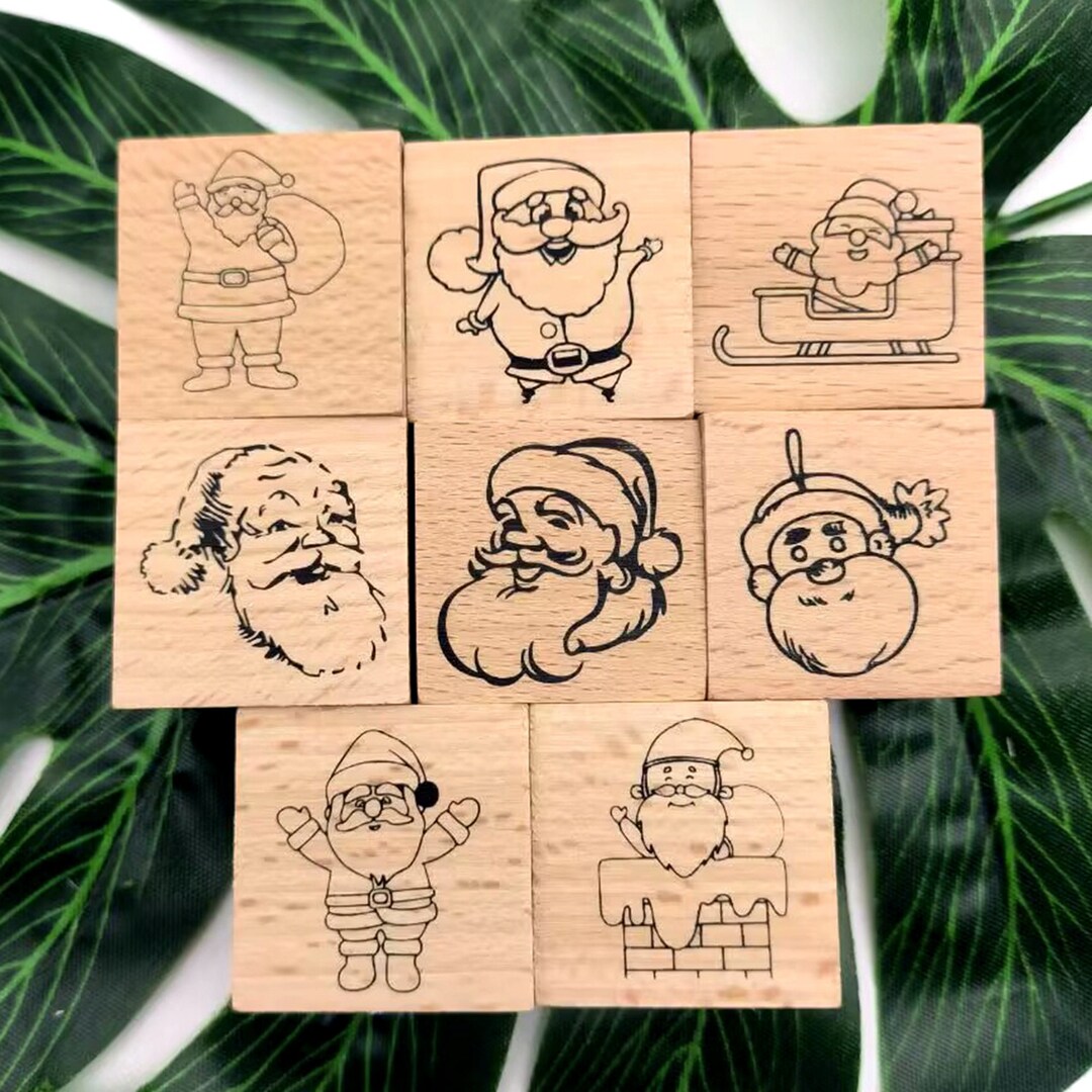 Santa Did Wood Rubber Stamp for Christmas Card Making Album Scrapbook ...