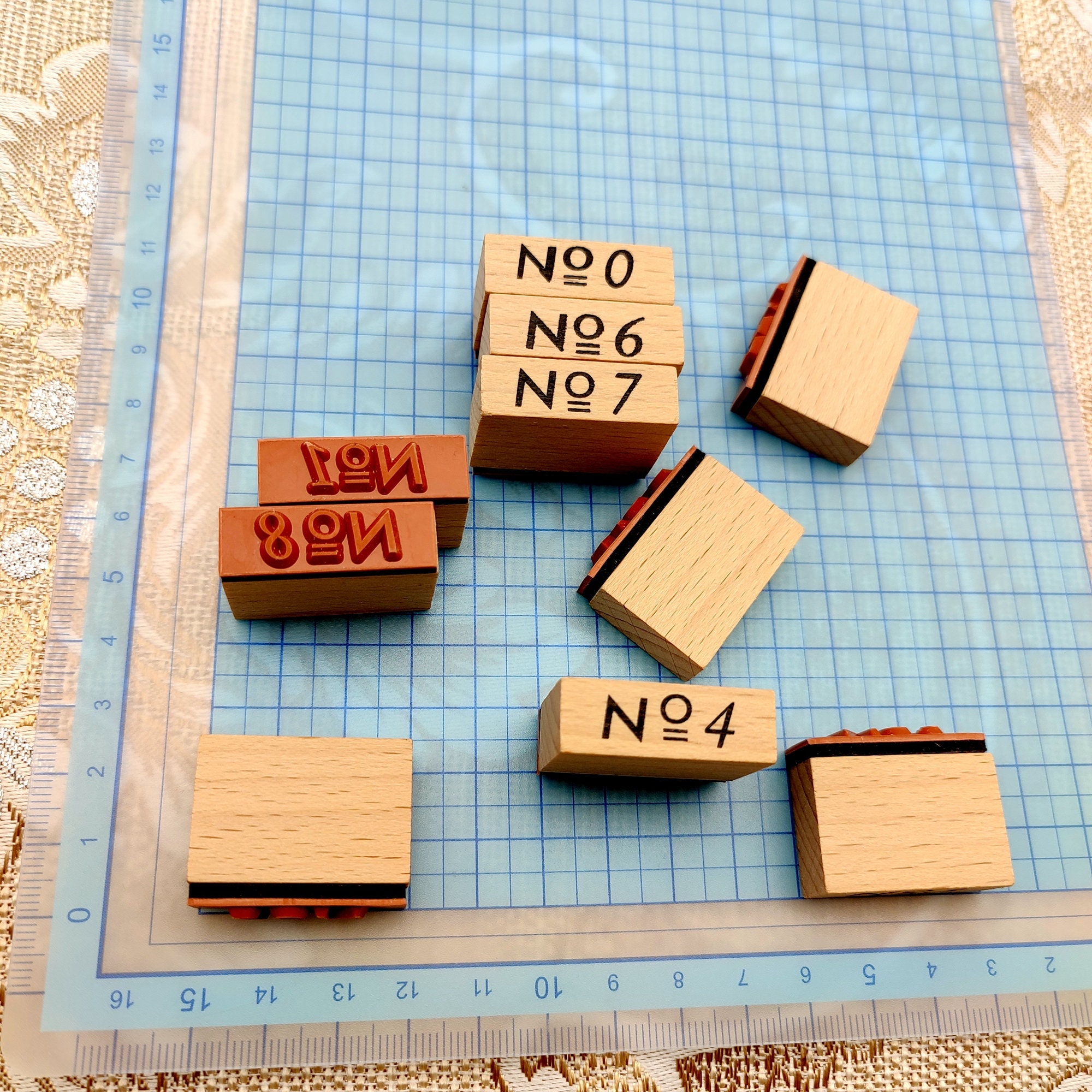 Vintage Number Rubber Stamp Set Diary Bujo Planner Stamps - Etsy