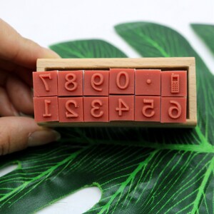 Rubber Number Stamp Set With Wooden Box, Planner Diary Journal Stamps ...