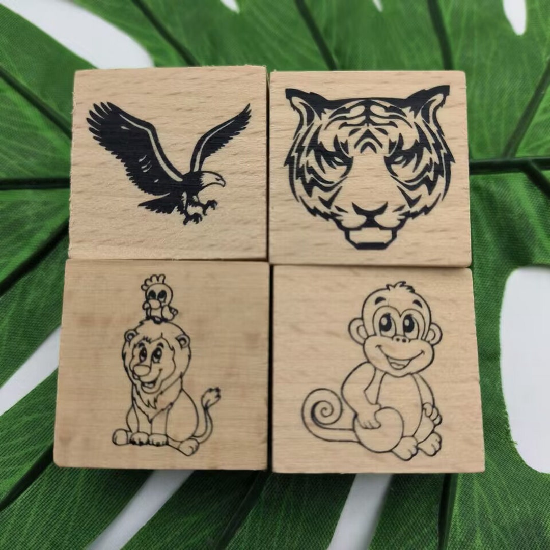 Cute Animals Stamp Wooden Rubber Stamp for Card Making Journal Diary ...