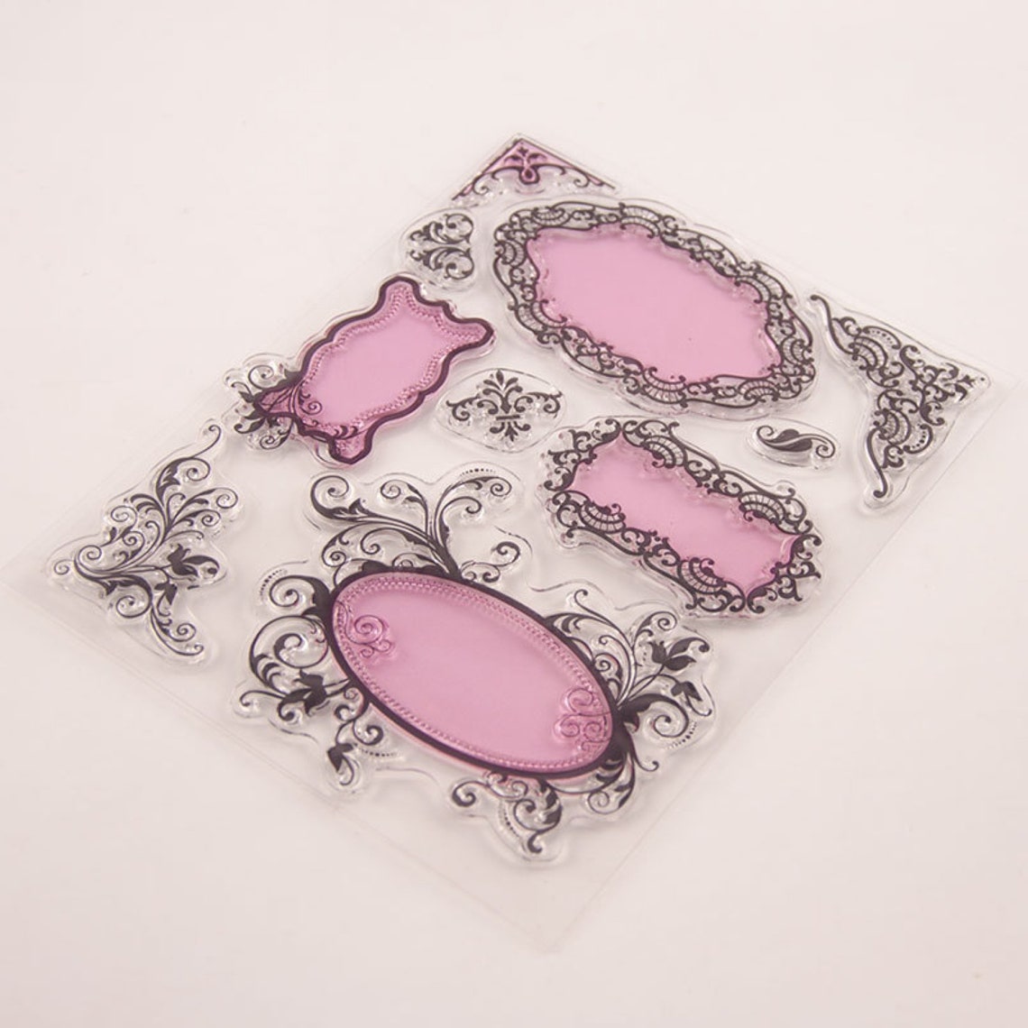 Retro Border Frame Stamp Set Clear Label Lace Stamps DIY - Etsy