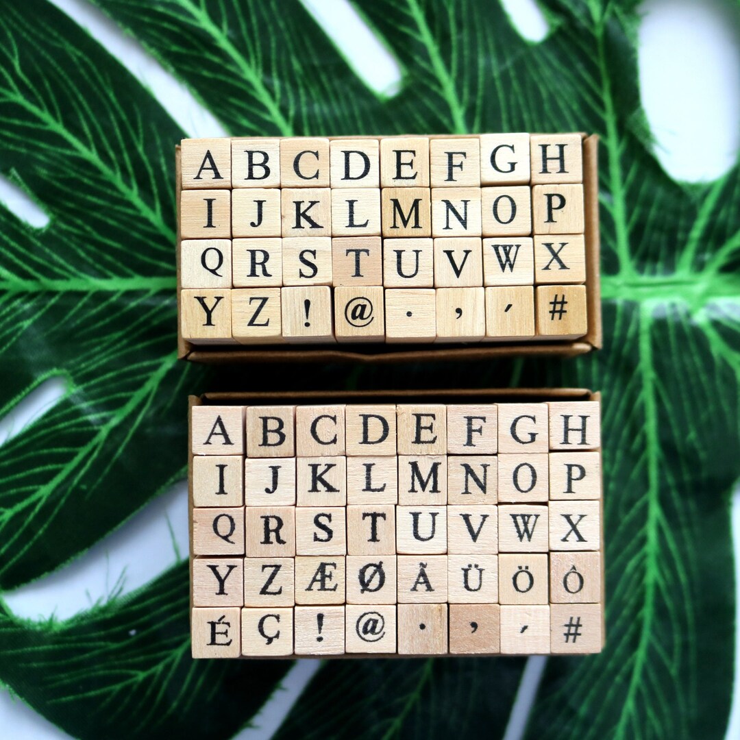 Alphabet Rubber Stamp Set: Wooden Journal Planner Stamps - Etsy