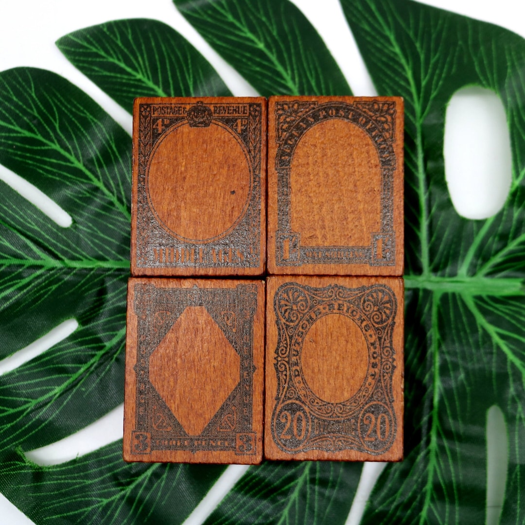 Retro Frame Border Stamp Vintage Postage Stamp Wood Rubber Stamp for ...