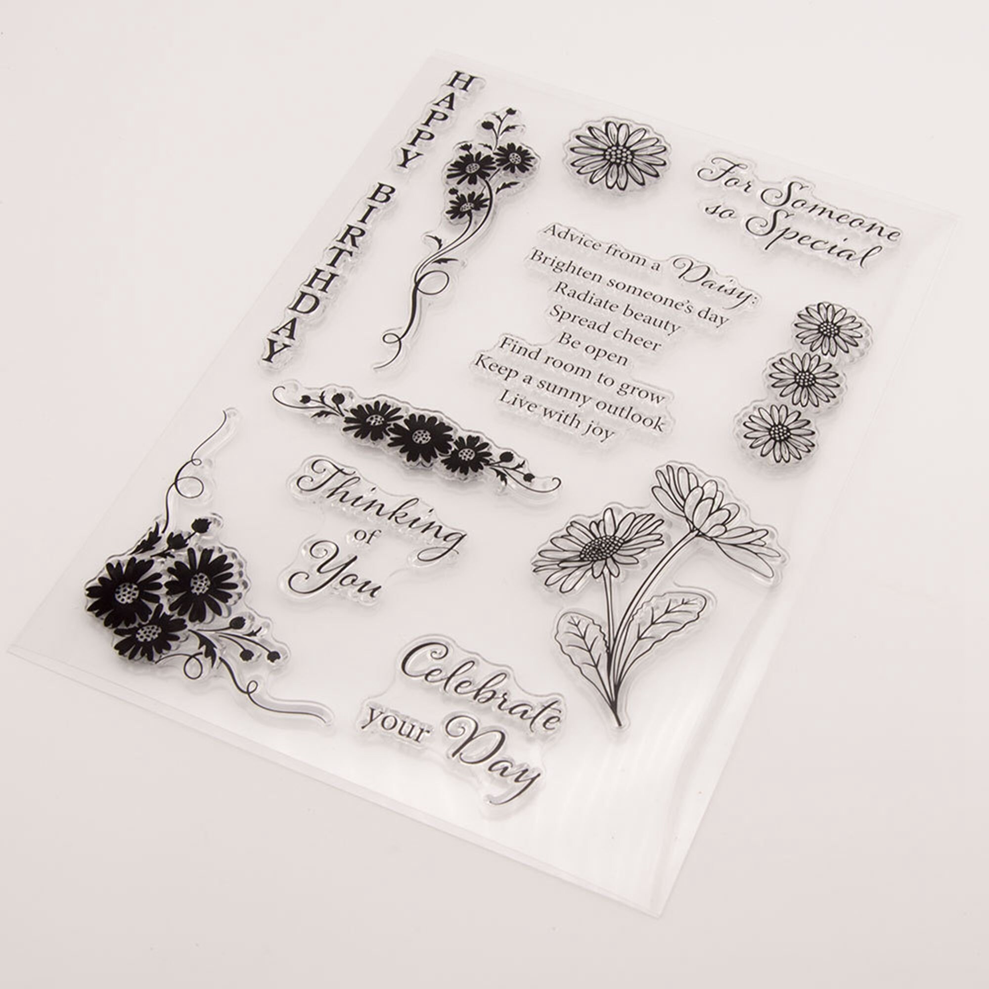 Pretty Daisies Stamps Happy Birthday Stamp for Card Making - Etsy