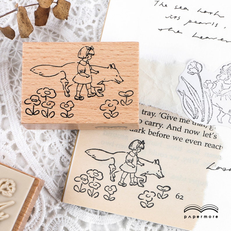 Cute Girl Flower Stamp for Scrapbooking Cardmaking Diary - Etsy