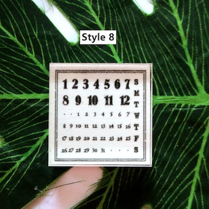 Calendar Clock in Stamp Week Month Date Stamp Planner Diary Journal ...