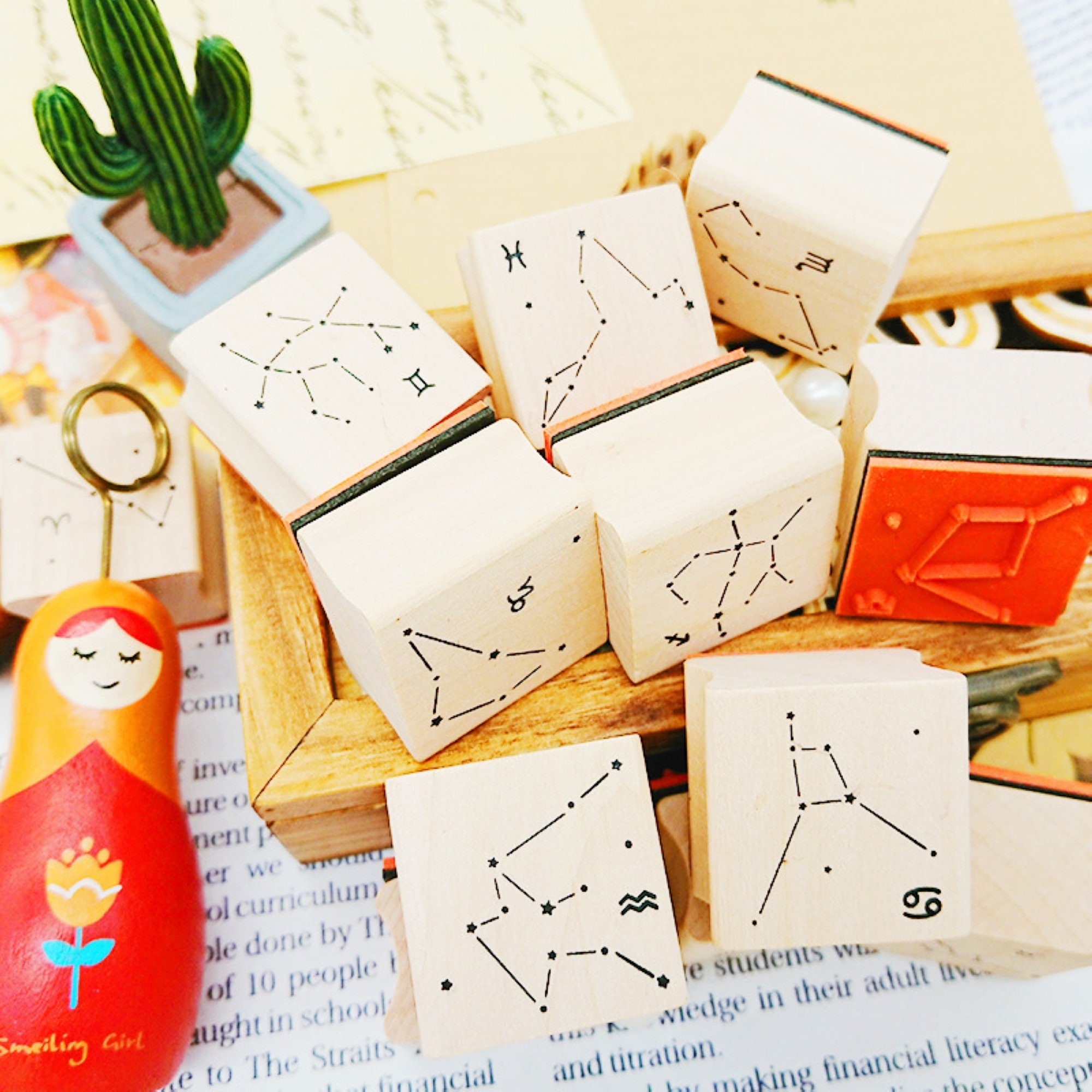 Constellation Rubber Stamp: Zodiac Sign Journal Stamps Card Making ...