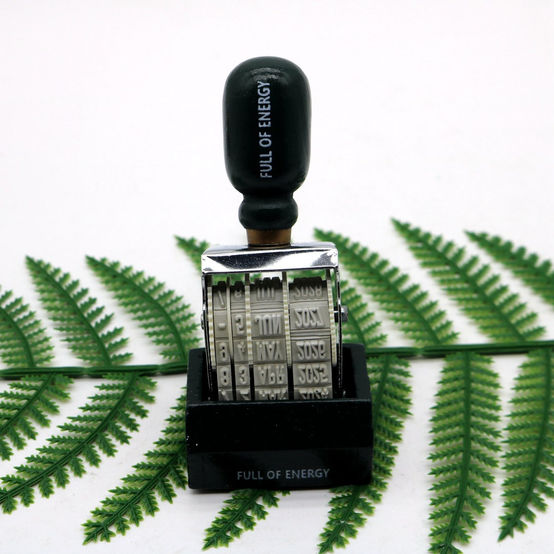 Retro Roller Stamp With Wood Base, Calendar Date Stamp, Diary Planner ...