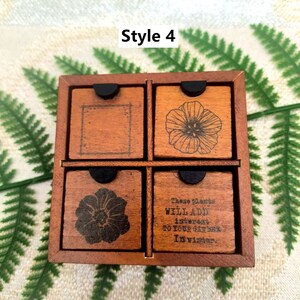 Floral Drawer Stamps Vintage Flowers Wood Rubber Stamps Set for Card ...