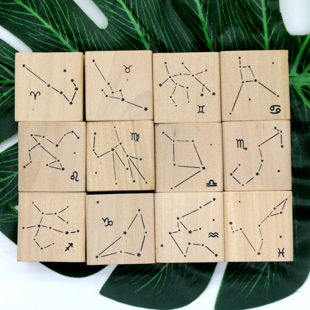 Constellation Rubber Stamp: Zodiac Sign Journal Stamps Card Making ...