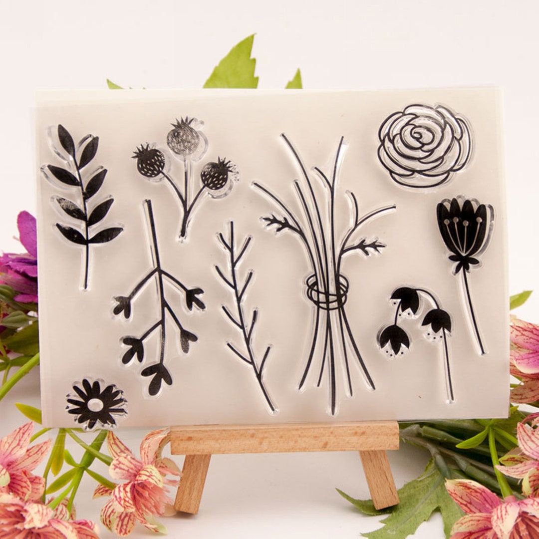 Clear Floral Stamps Set DIY Card Making Scrapbooking - Etsy