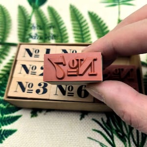 Vintage Number Rubber Stamp Set Diary Journaling Planner Stamps - 9 Pcs ...