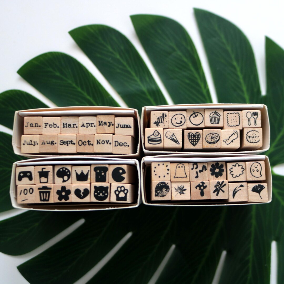 12pcs Cute Diary Stamp Set, Journal Stamps, Planner Stamps Months ...