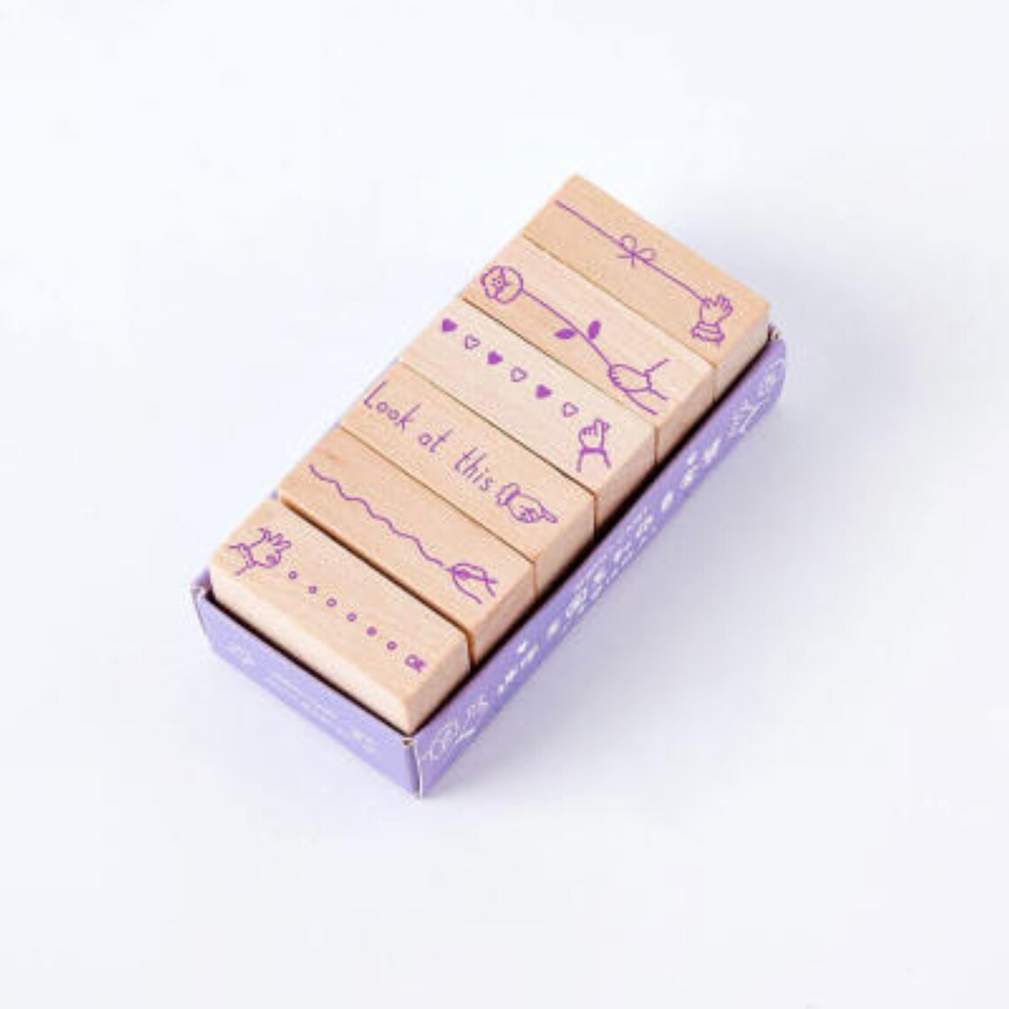 Wooden Rubbe Stamps Diary Planner Stamp SetFloralGeometry | Etsy