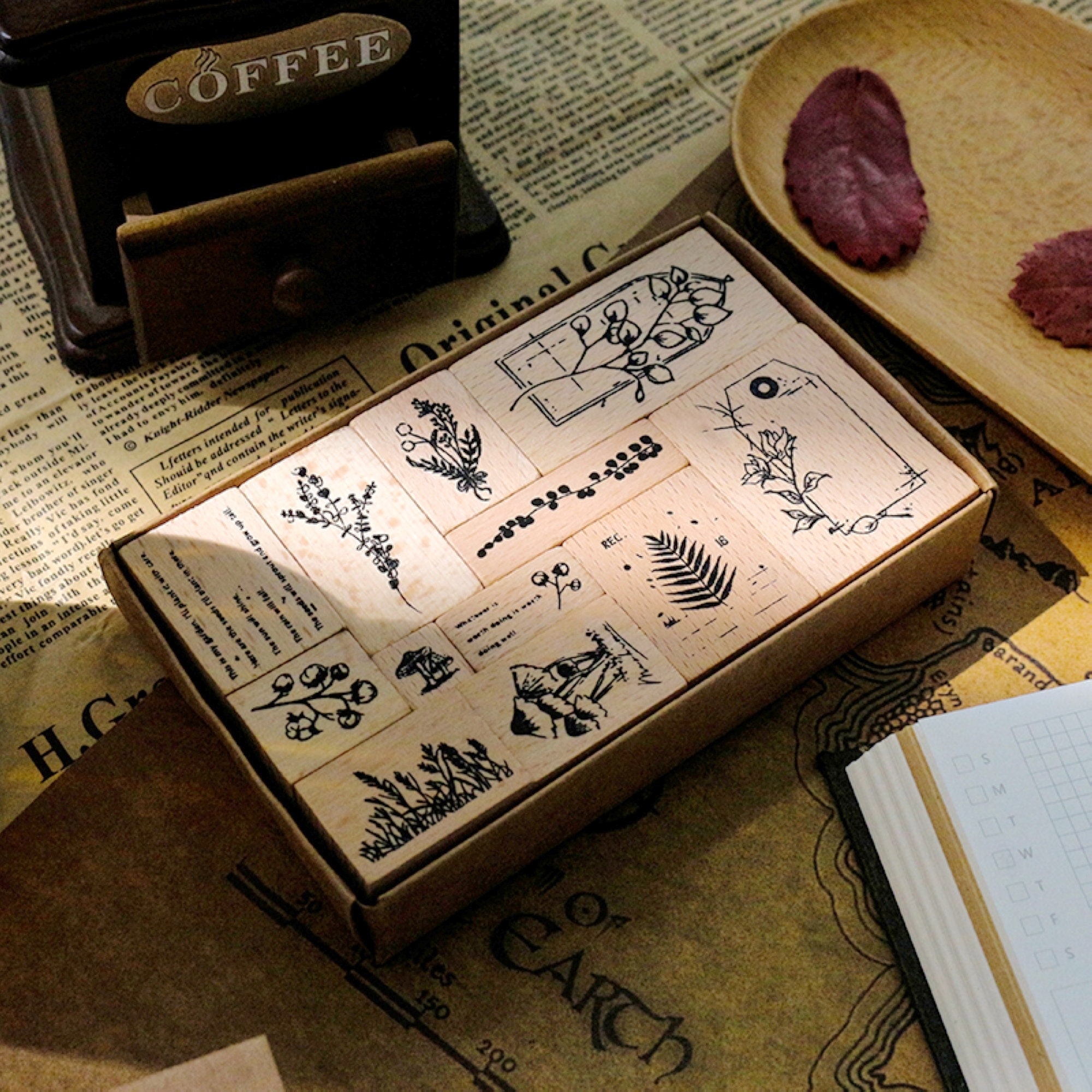 12pcs Floral Rubber Stamp Set Vintage Stamps Card Diary | Etsy