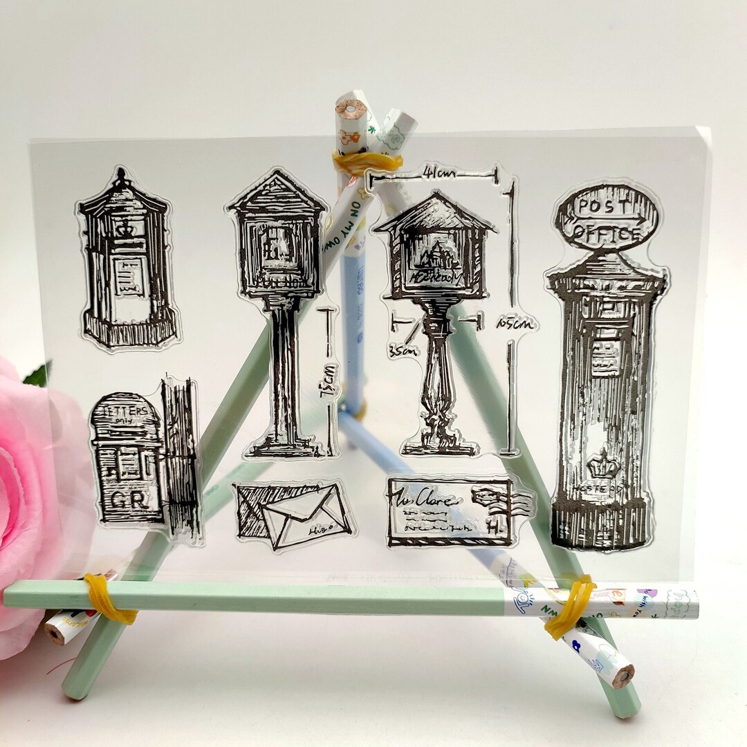 Postbox Letterhead Stamp Set Mailbox Stamps for Card Making ...