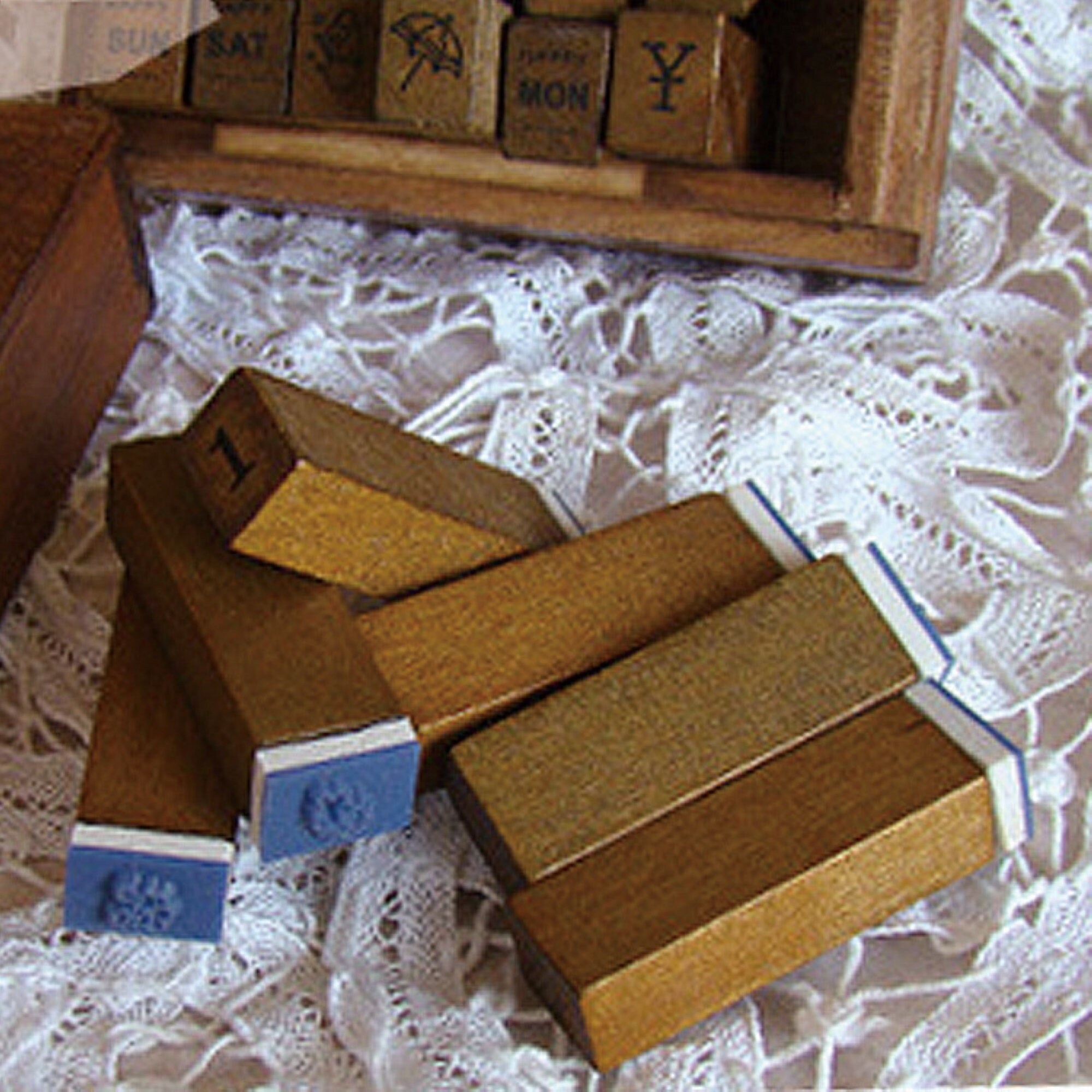 Number Week Weather Stamps Set With Wooden Box Date Currency | Etsy