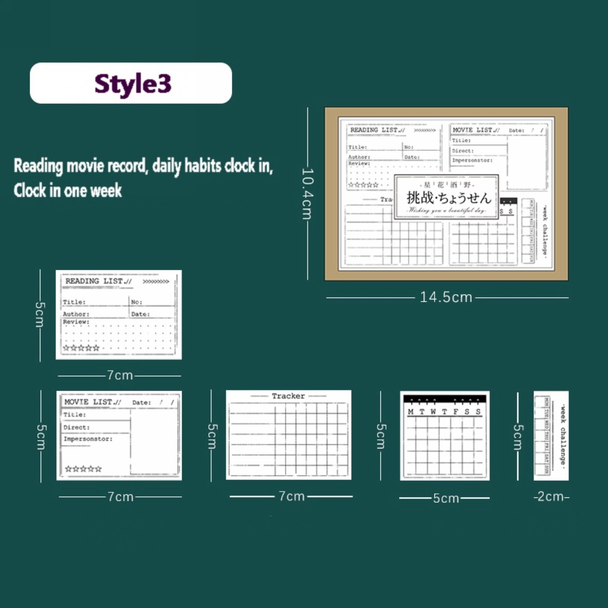 Planner Rubber Stamp Set Date Weekly Month Tracker Clock in - Etsy