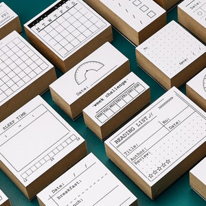 Planner Rubber Stamp Set Date Weekly Month Tracker Clock in - Etsy