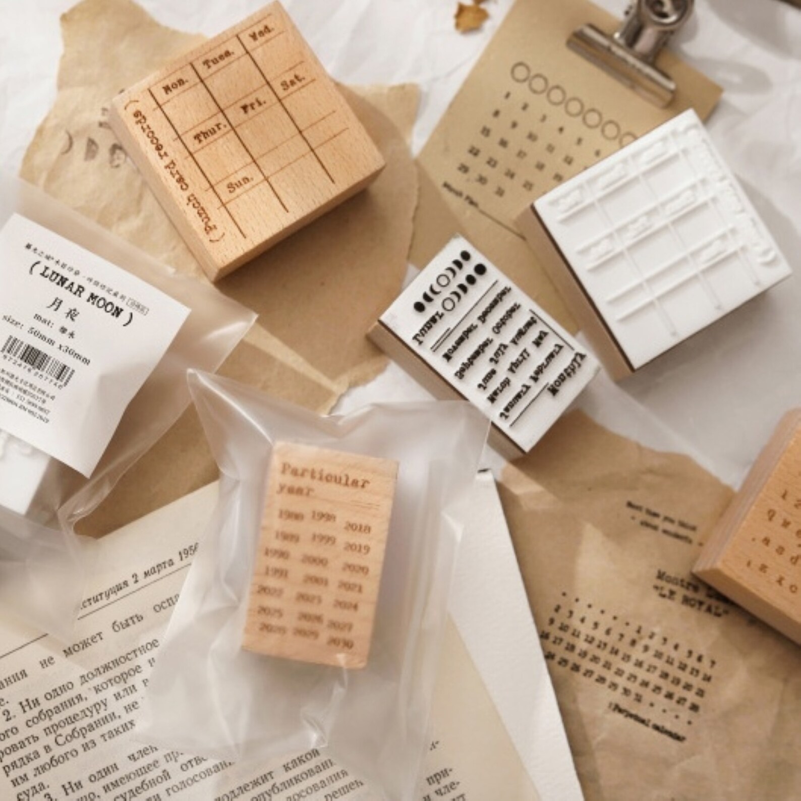 Calendar Planner Stamp Date Weekly Month Lunar Moon for - Etsy