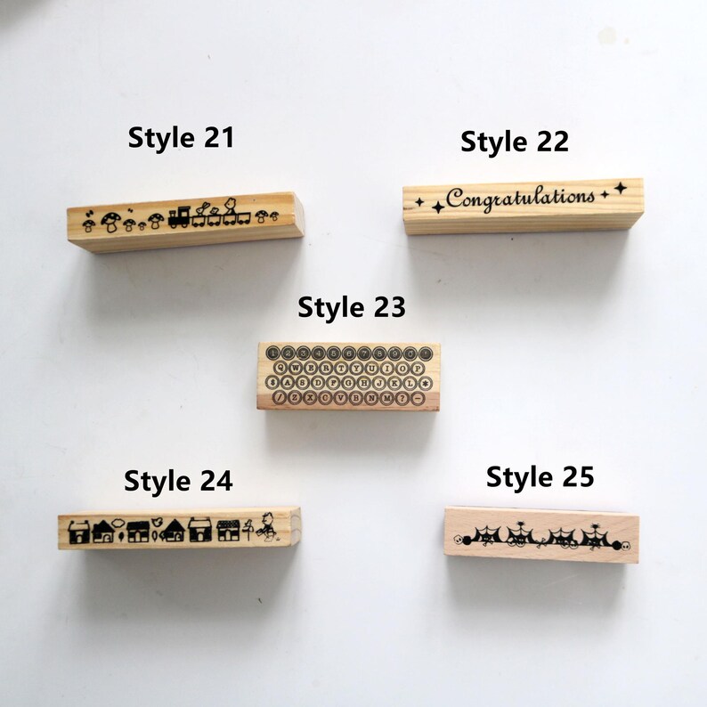 Cute Wooden Rubber Stamp for Diary Journal Gift Wrapping Paper Stamping ...