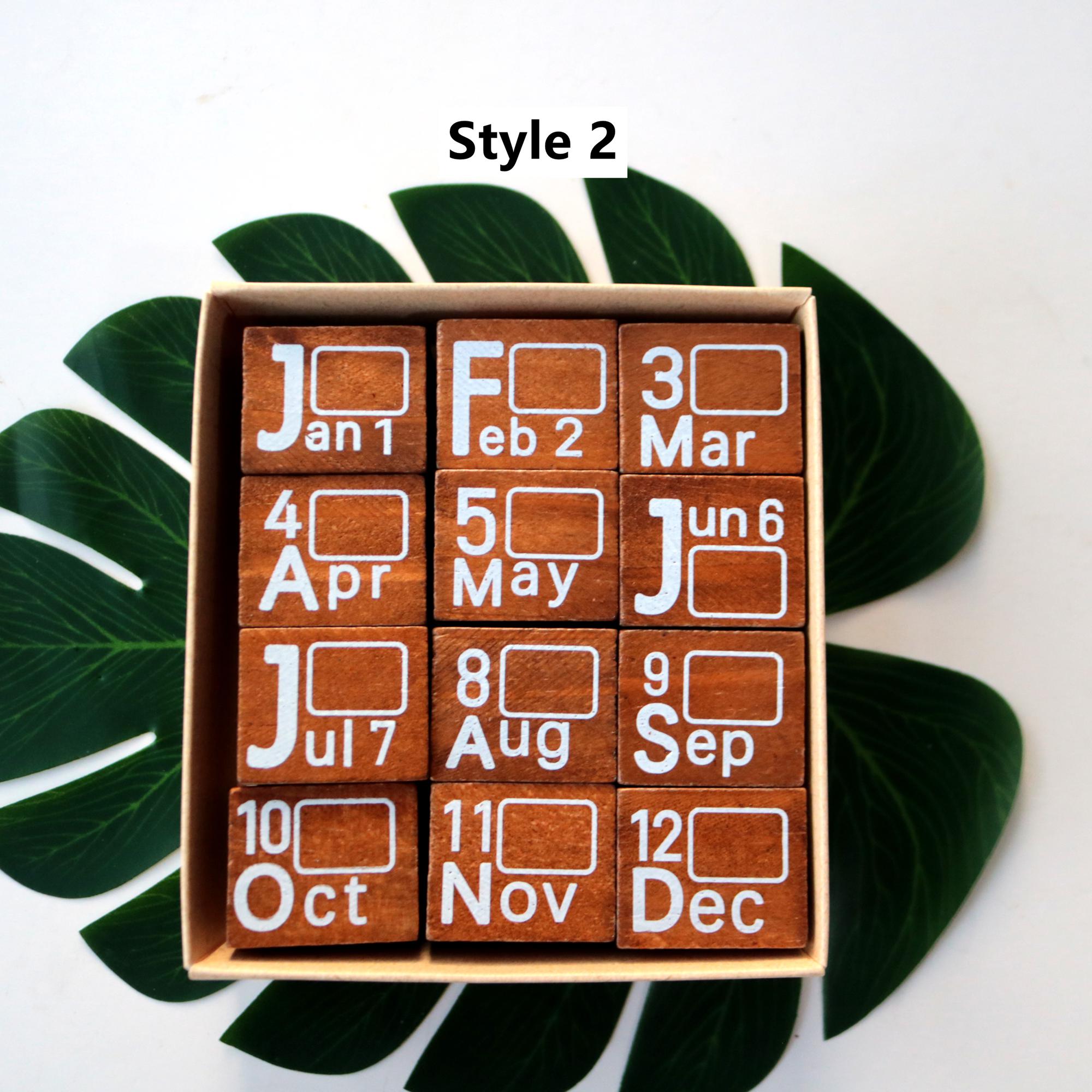 Planner Stamp Set: 12 Wood Rubber Stamps for Journaling Planner Diary ...
