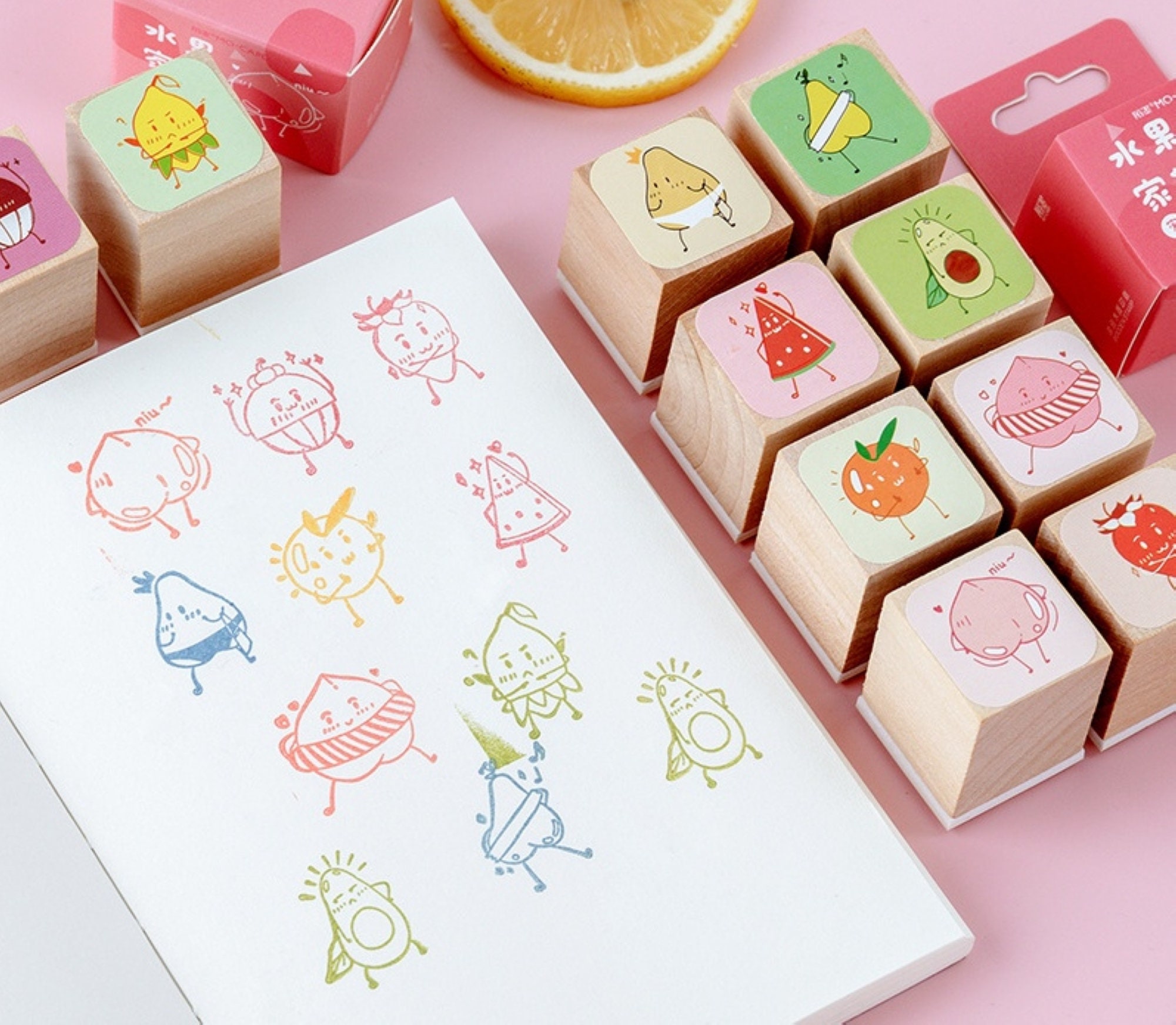 Cute Fruits Rubber Stamp for Kids DIY Craft Scrapbook Card | Etsy