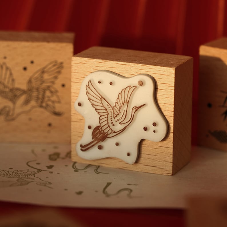 8pcs Card Making Stamps Scrapbooking Crane Rubber Stamp Set - Etsy