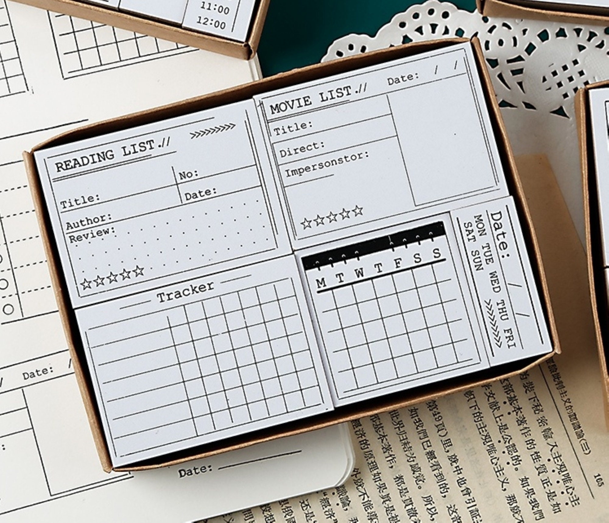 Planner Stamp Set Date Weekly Month Tracker Clock in Plann - Etsy