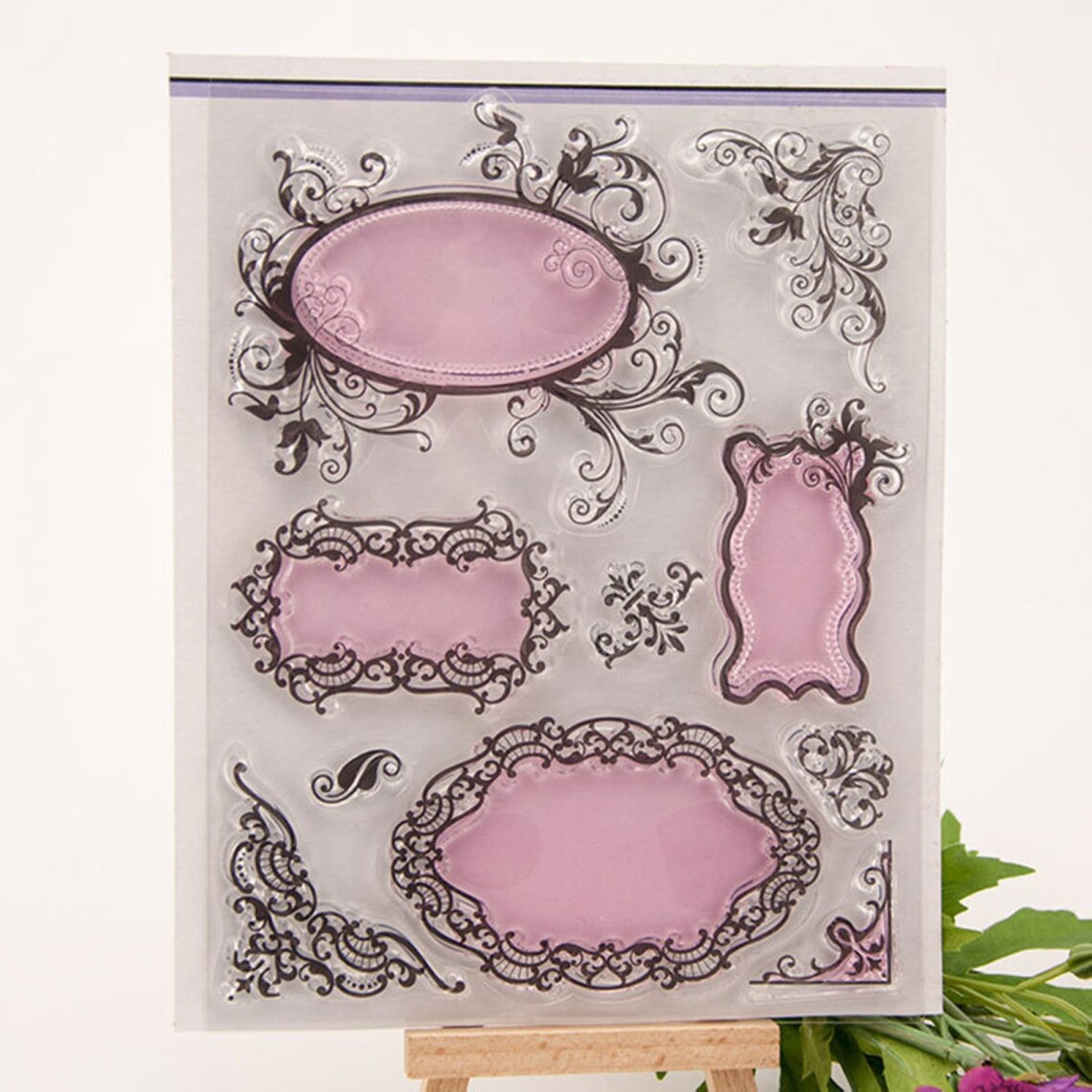 Retro Border Frame Stamp Set Clear Label Lace Stamps DIY - Etsy