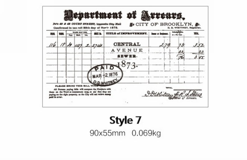 Vintage Bill Stamp Wooden Rubber Stamp Note Voucher Receipt 9 | Etsy