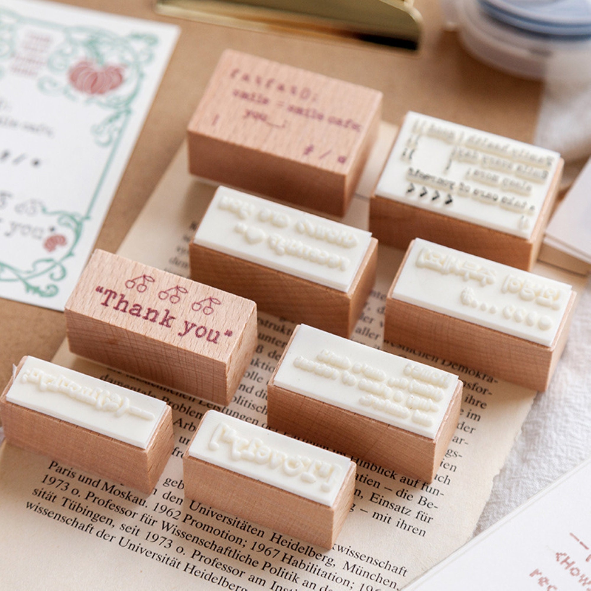 Greeting Stamp Letters Wooden Rubber Stamp for Card Making | Etsy